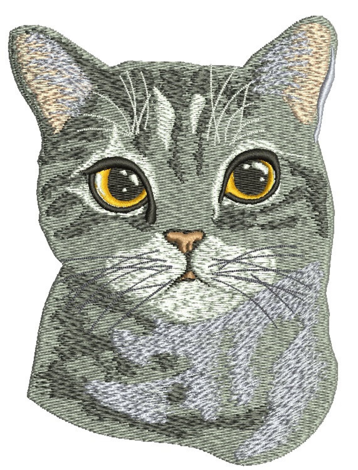 Big Gray Cat Design Machine Embroidery Designs Tested 4 - Etsy