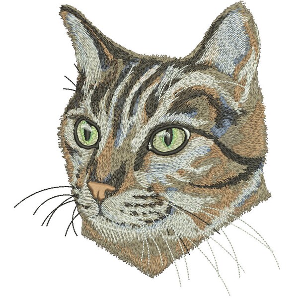 Realistic Cat Machine Embroidery - Etsy
