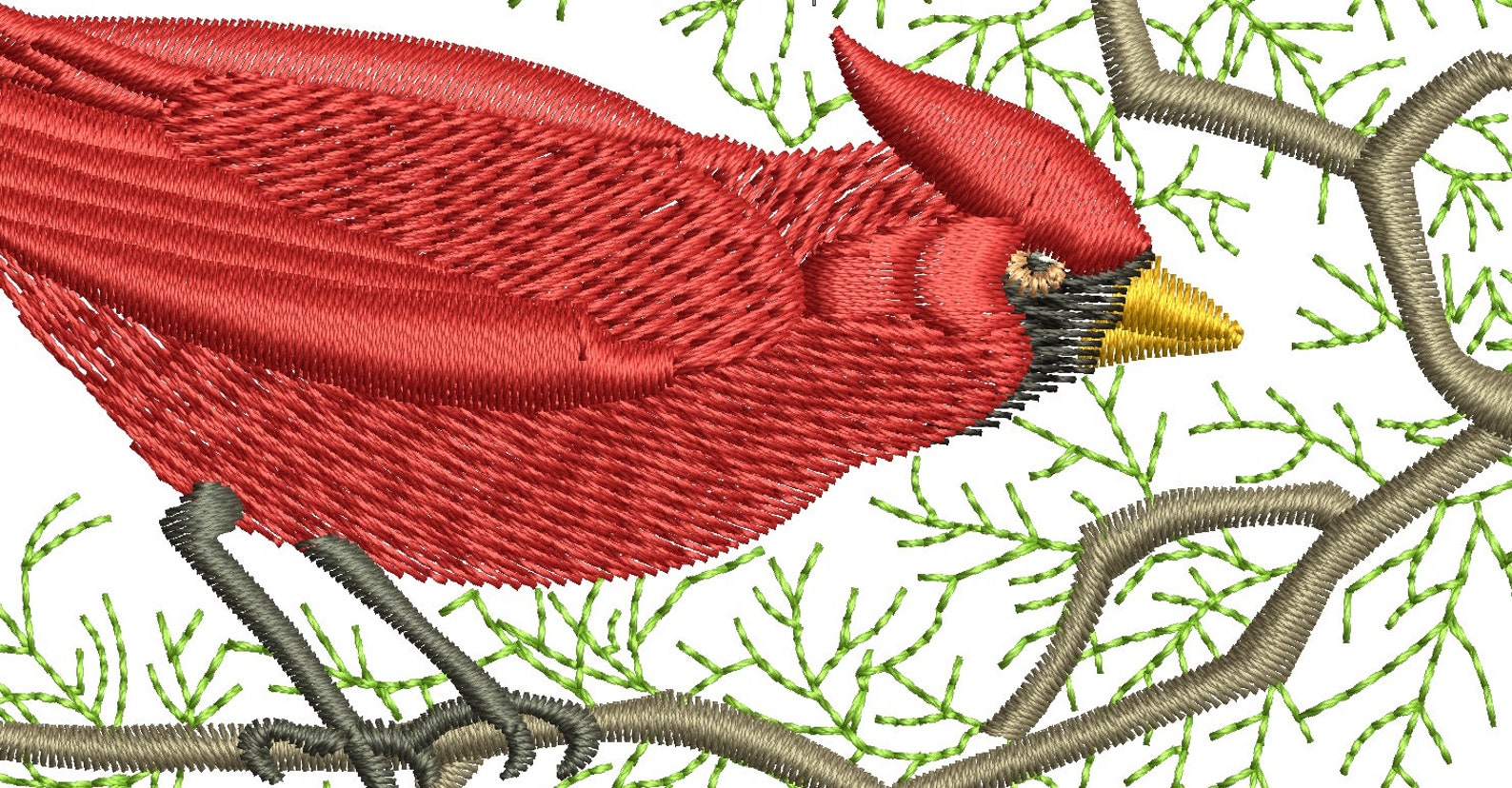 Red Cardinal Bird Machine Embroidery Design - Etsy