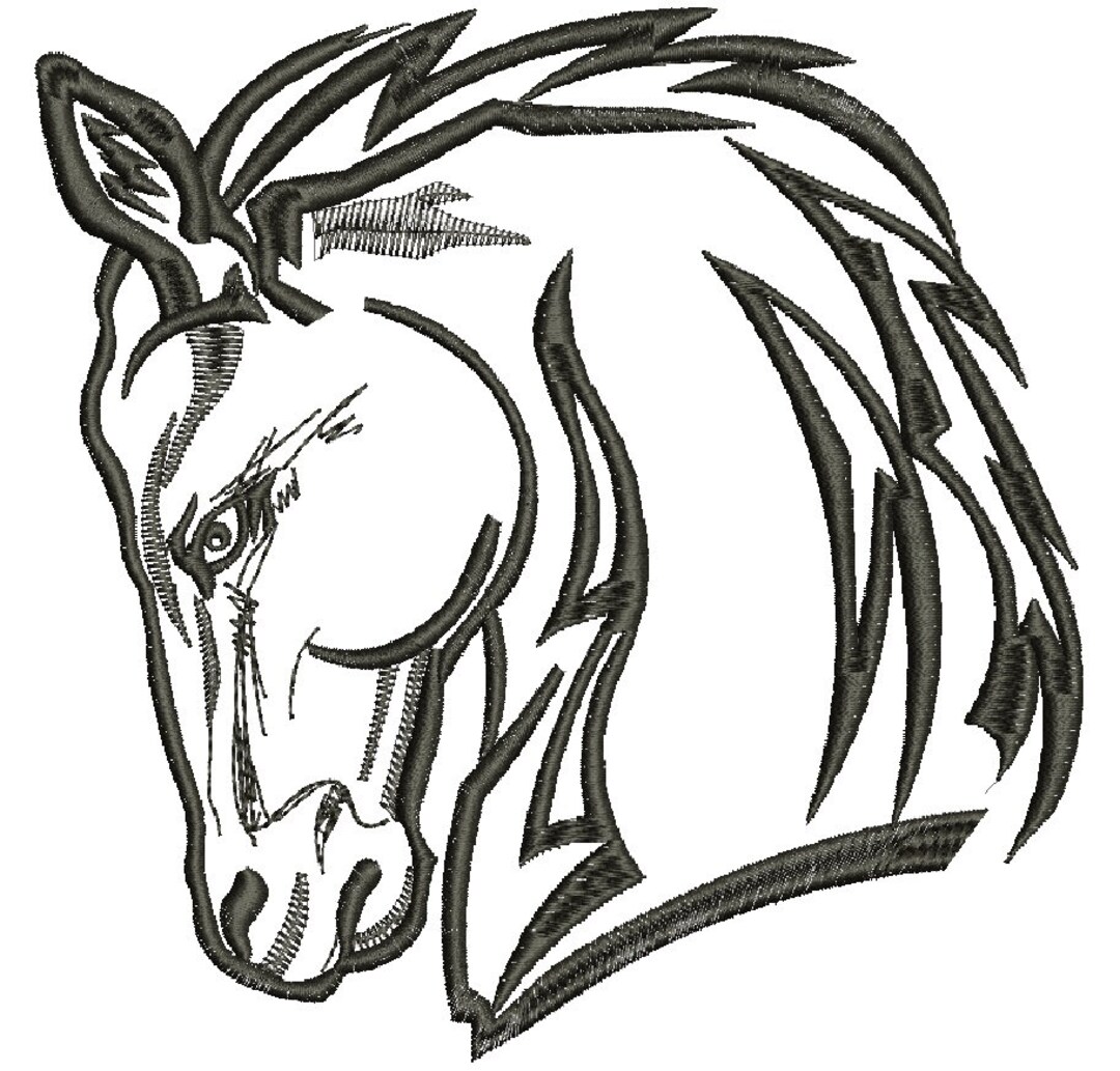 A Horse's Head - Machine Embroidery Design - - Etsy