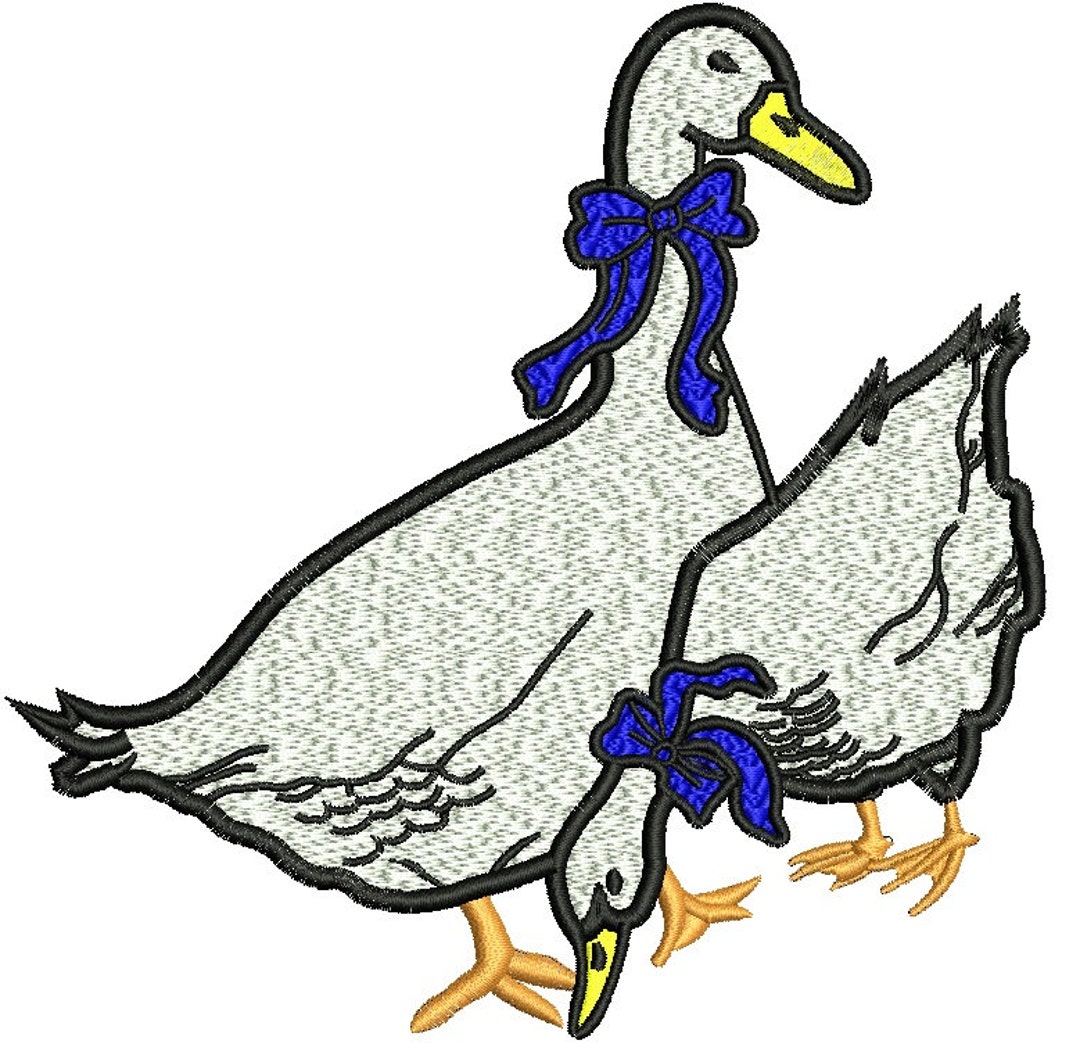 Goose With Bow - Machine Embroidery Design - Etsy