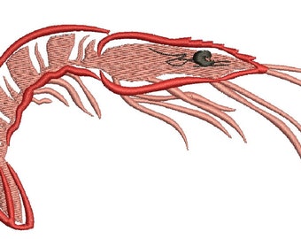 Shrimp Machine Embroidery Design, Shrimp Embroidery Pattern - Etsy