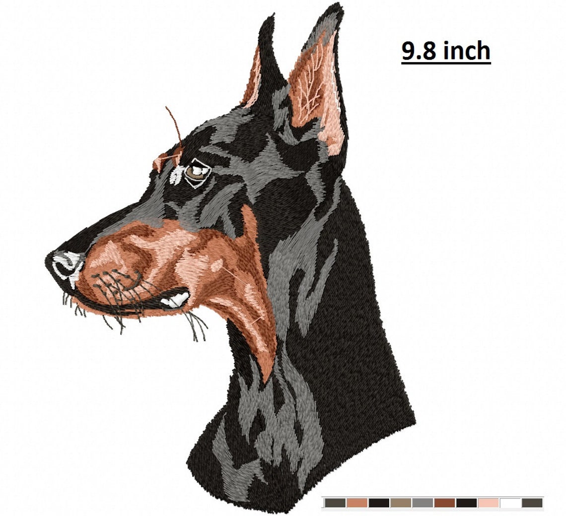Doberman Pinscher Machine Embroidery Design - Etsy
