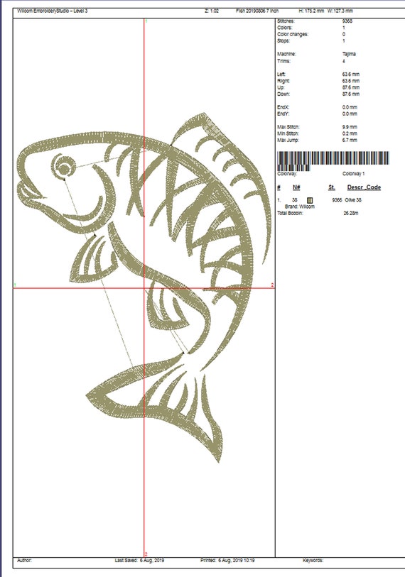 Machine Embroidery Instant Download Digital File fish Embroidery Design ...
