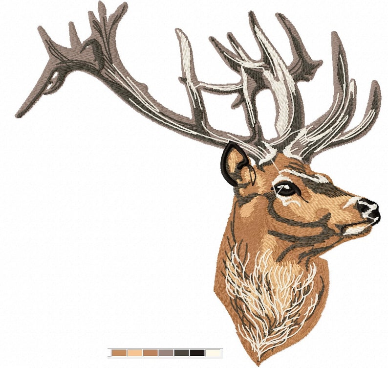 Deer Head Machine Embroidery Design Instant Download - Etsy