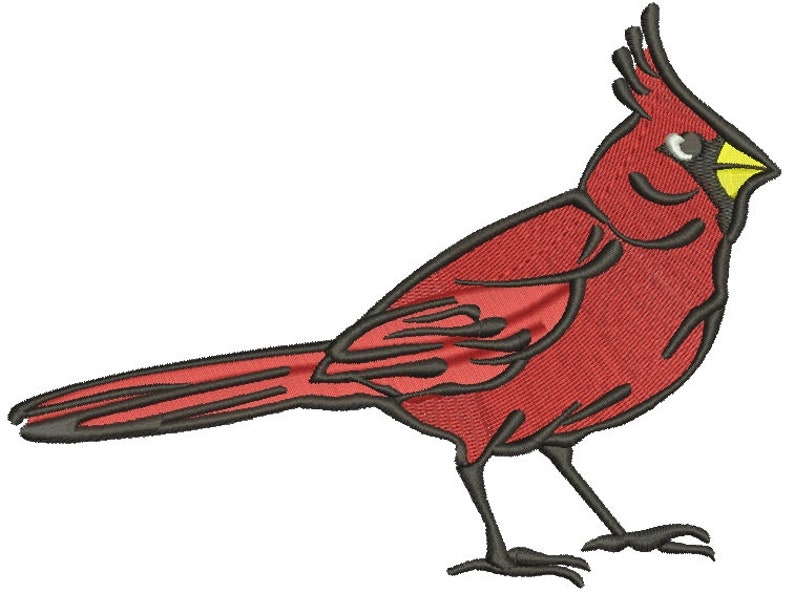 Cardinal Machine Embroidery Design - Etsy