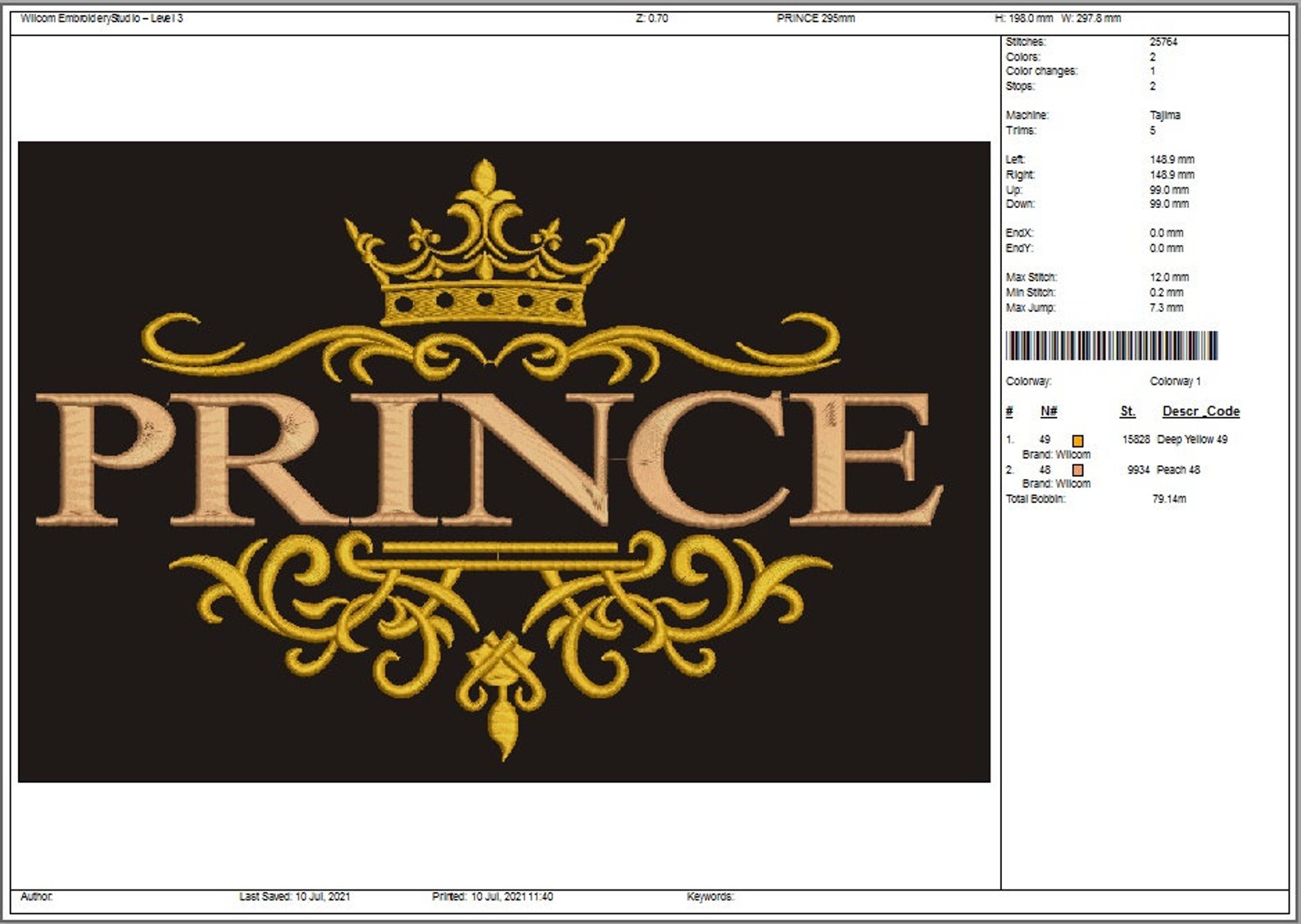 PRINCE Crown Machine Embroidery Design Instantly Download - Etsy