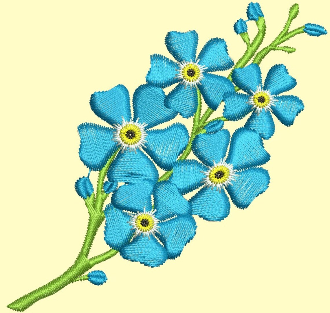 Forget-me-not Bunch Machine Embroidery Design Design - Etsy