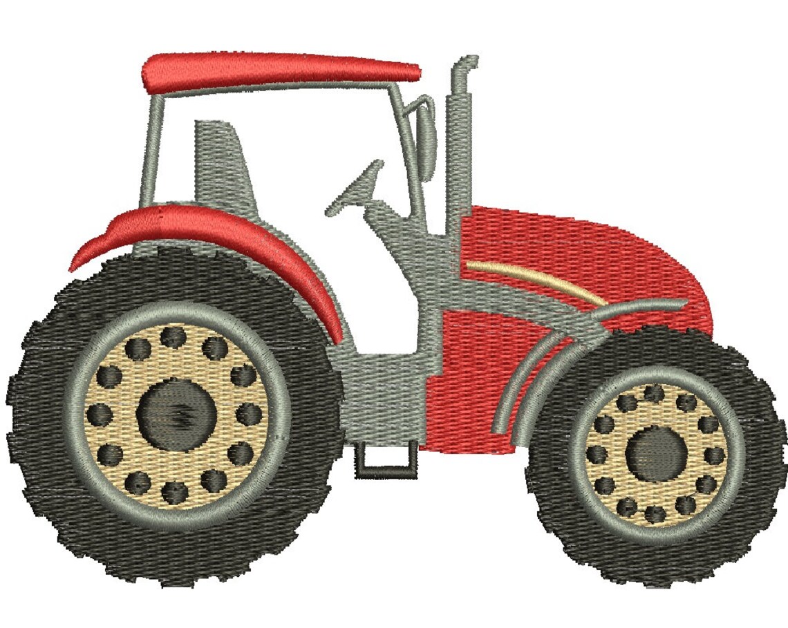 Red Tractor Machine Embroidery Designs 3 Sizes - Etsy