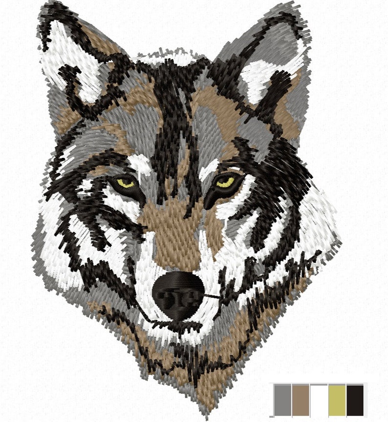 Wolf Head Machine Embroidery Design INSTANT DOWNLOAD - Etsy