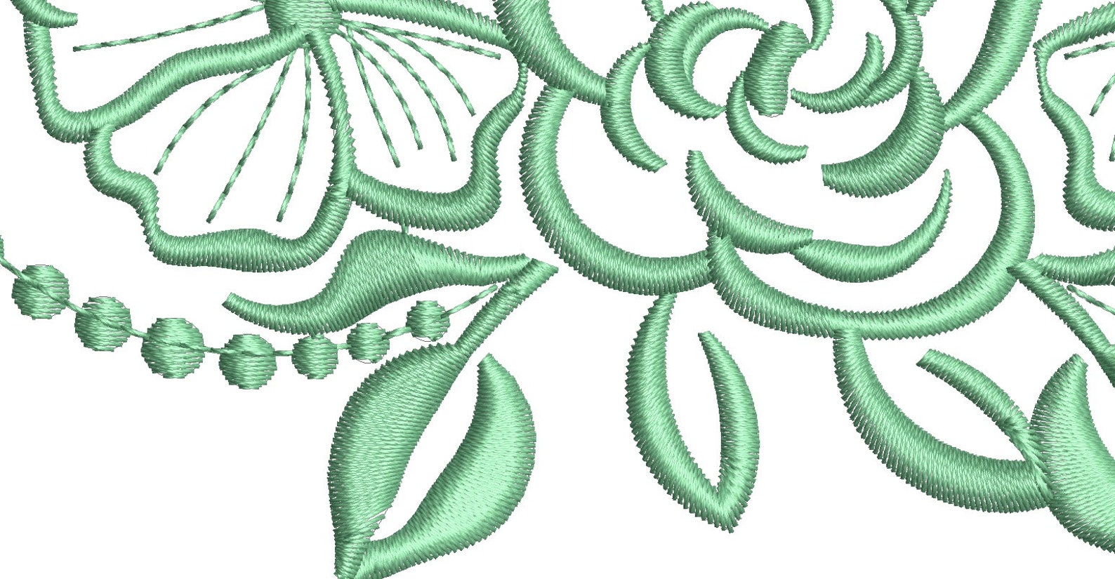 Floral Pastel Ornament Border Floral Festoon Embroidery - Etsy