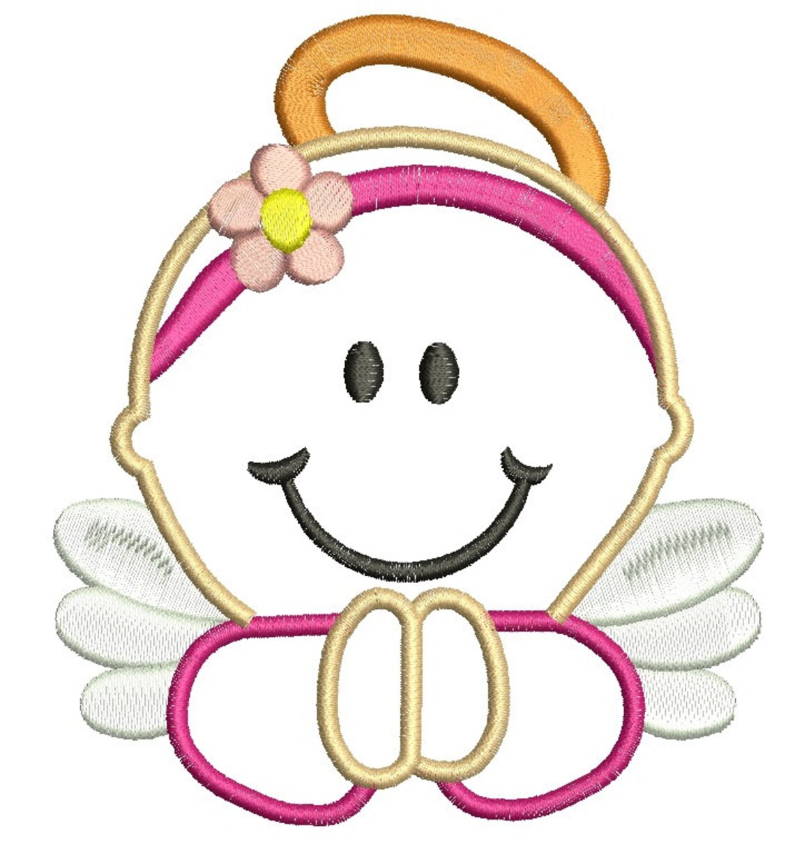 Little Angel Applique Machine Embroidery Design 3 Sizes - Etsy