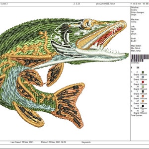 Pike Machine Embroidery Design Instant Download Small Sizes - Etsy