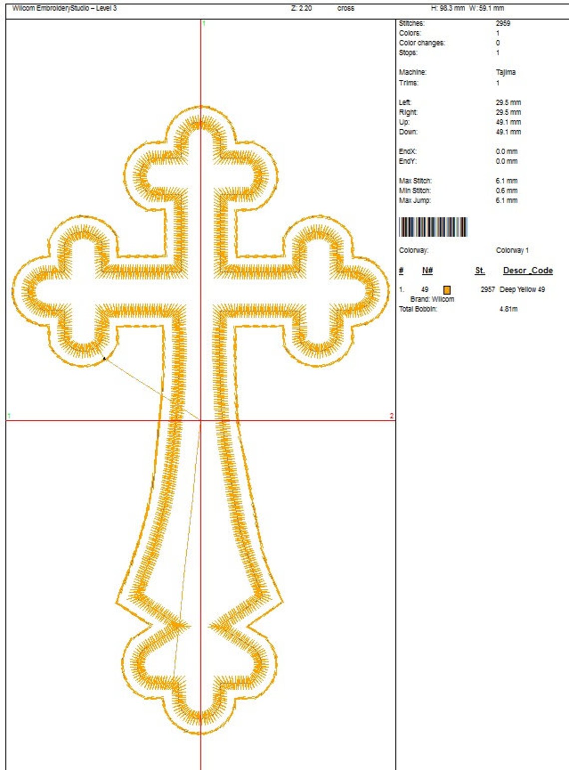 Cross Machine Embroidery Design Machine Embroidery Design | Etsy