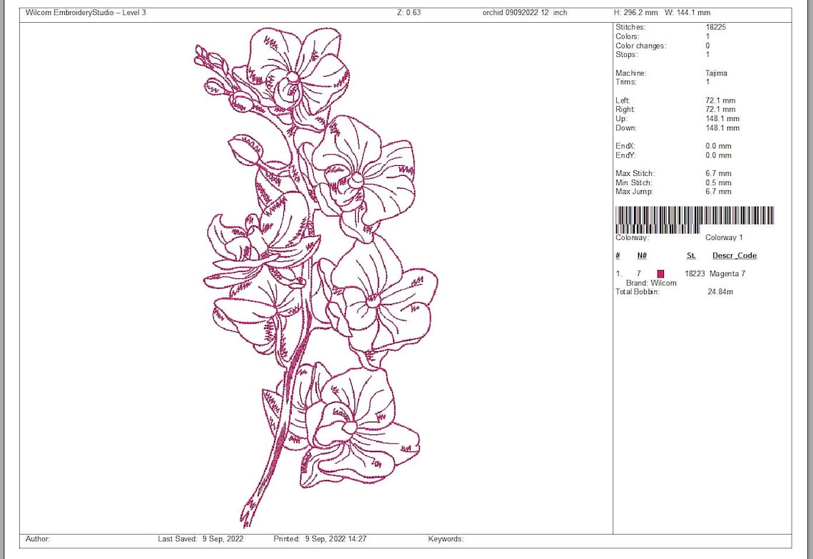 Orchid Machine Embroidery Design Tested - Etsy