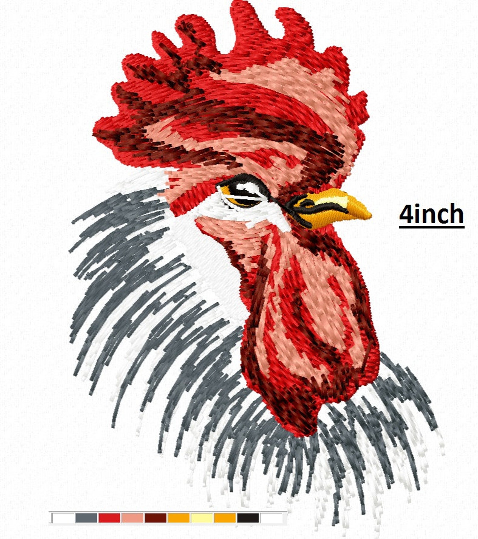 Rooster Machine Embroidery Design - Etsy