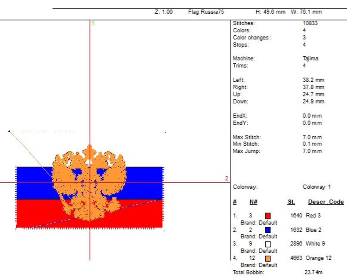 Russian Flag Embroidery Design Machine Embroidery Design - Etsy