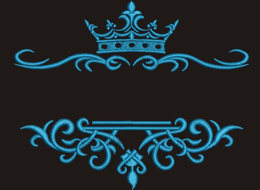 Open Space for a Name Crown and Pattern Machine Embroidery - Etsy