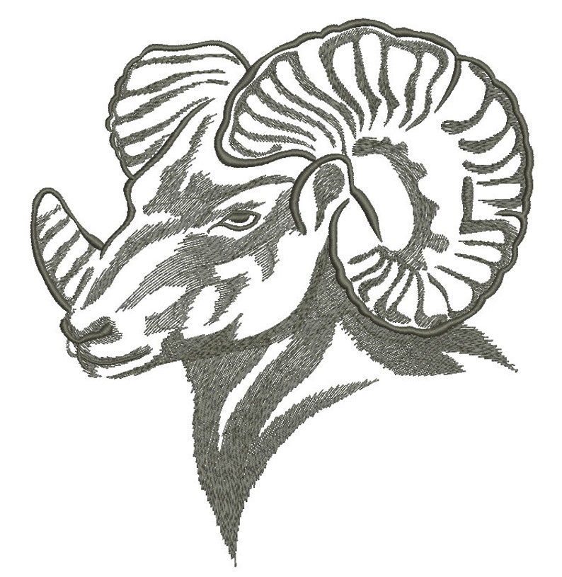 Ram Head Machine Embroidery Designs INSTANT DOWNLOAD - Etsy