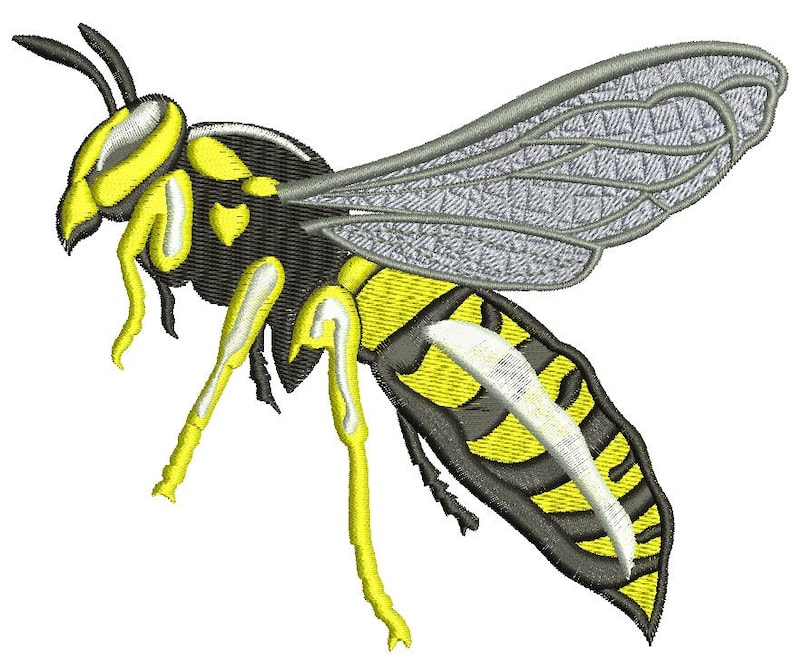Realistic Wasp Machine Embroidery Design - Etsy