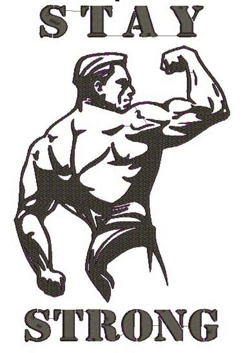 Body Builder Machine Embroidery Design Instant Download - Etsy