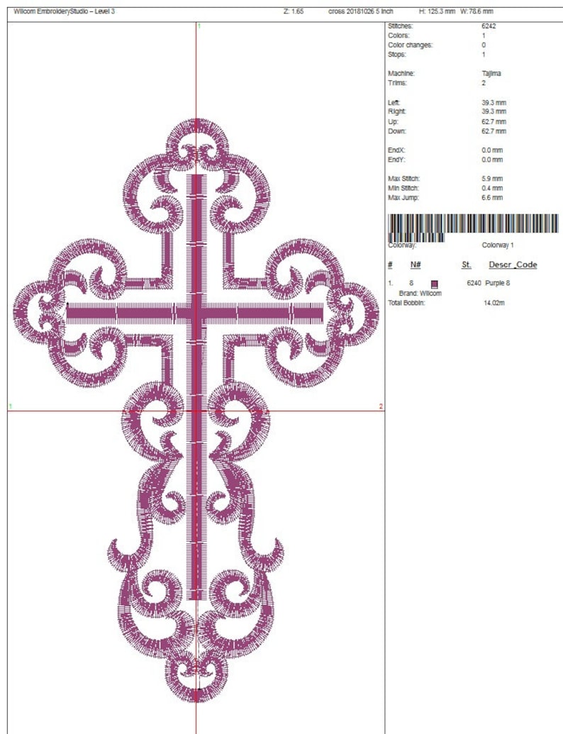 Cross Machine Embroidery Design Machine Embroidery Design | Etsy