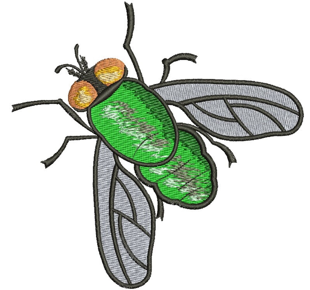 Realistic Green Fly Machine Embroidery Designs INSTANT DOWNLOAD - Etsy
