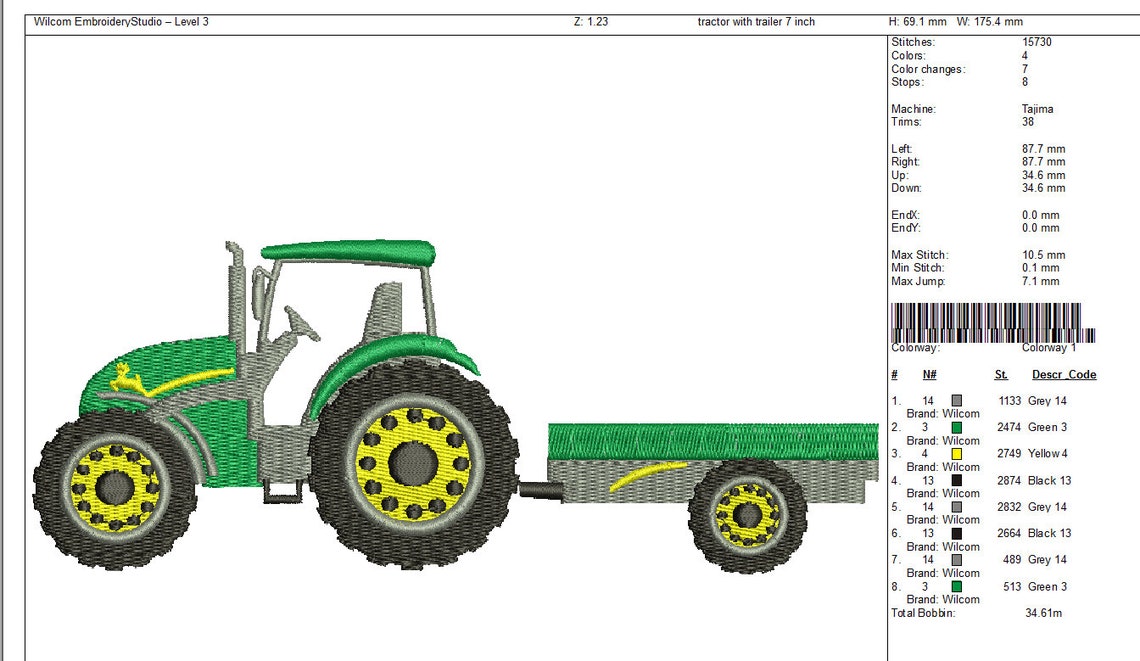 Tractor With Trailer Machine Embroidery Designs - Etsy