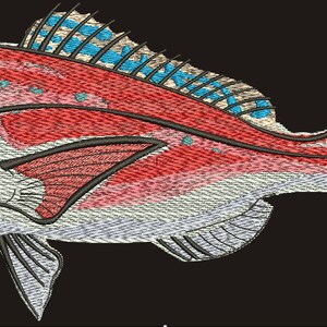 Red Snapper Fish Embroidery Design - Instant Download Digital File ...