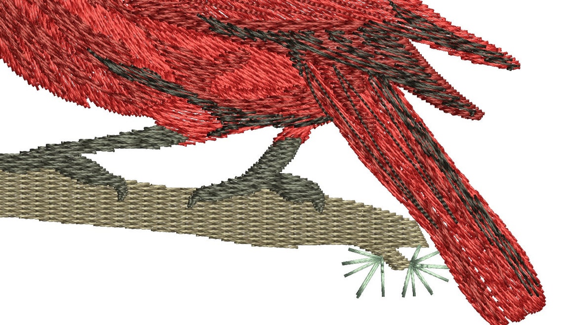 Red Cardinal Bird Machine Embroidery Design - Etsy