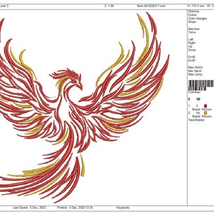 Phoenix Firebird Machine Embroidery Design / INSTANT DOWNLOAD / - Etsy