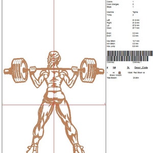 Woman Body Builder Machine Embroidery Design, Instant Download - Etsy