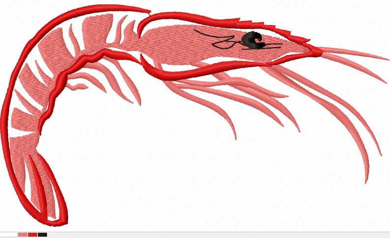 Shrimp Machine Embroidery Design - Etsy