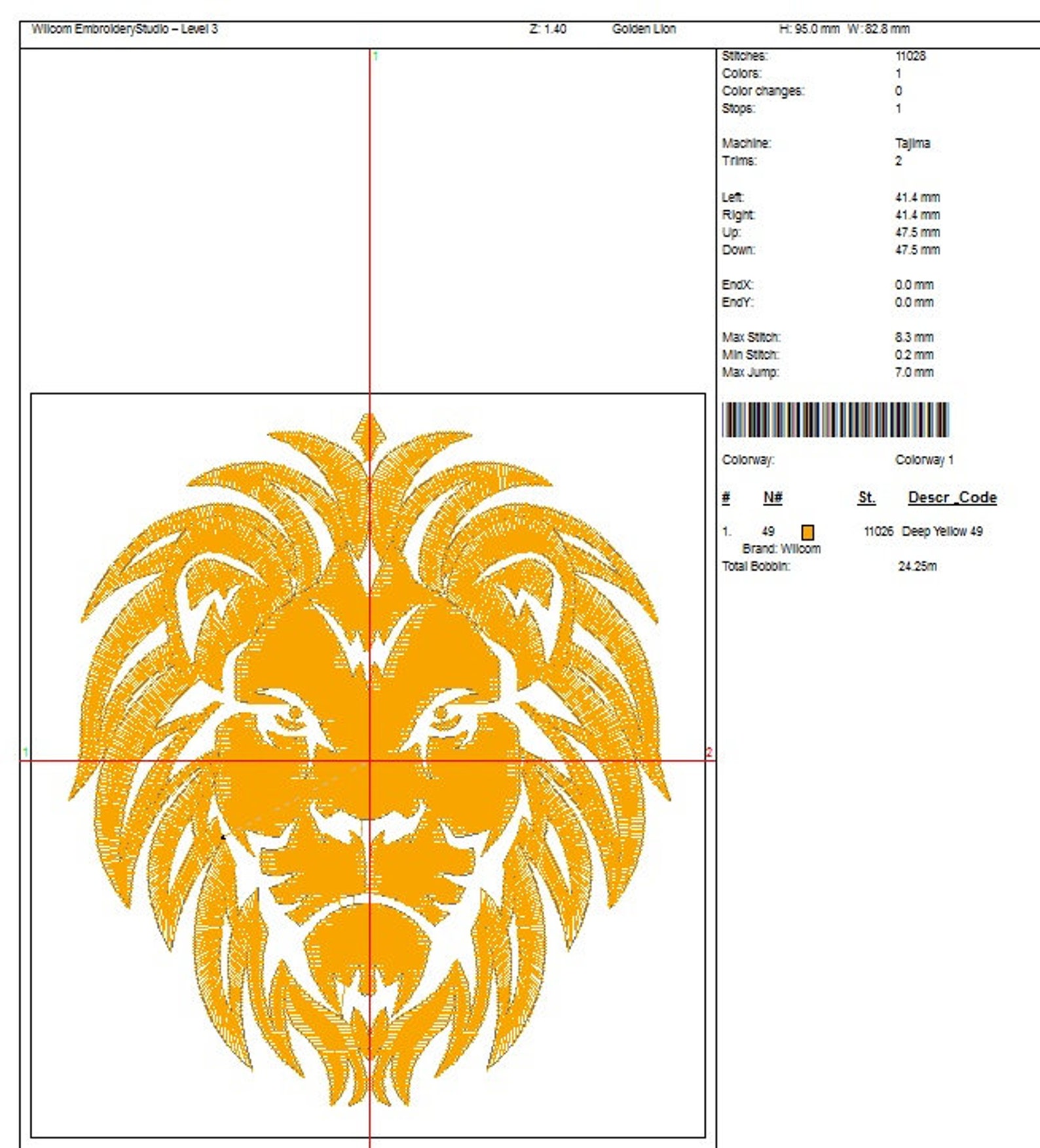 Golden Lion Machine Embroidery Design Tested | Etsy