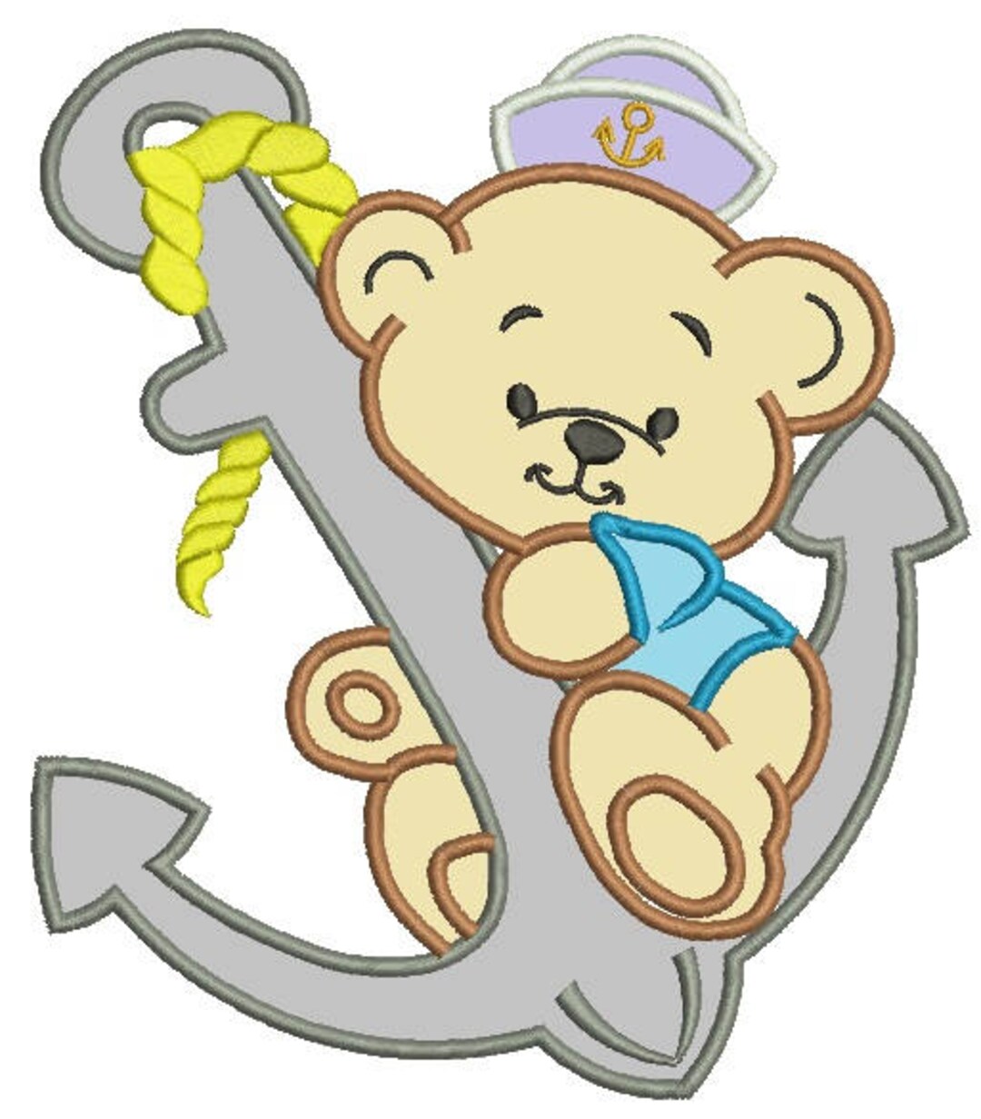 Teddy Besr Sailor Embroidery Design - Etsy