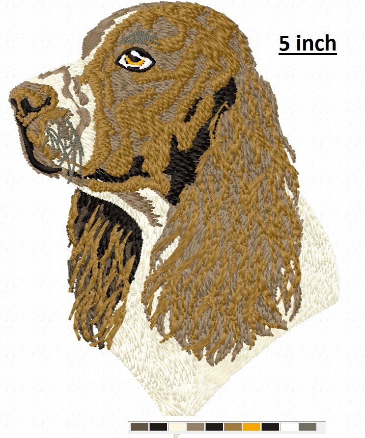 English Springer Spaniel Head Machine Embroidery Design | Etsy