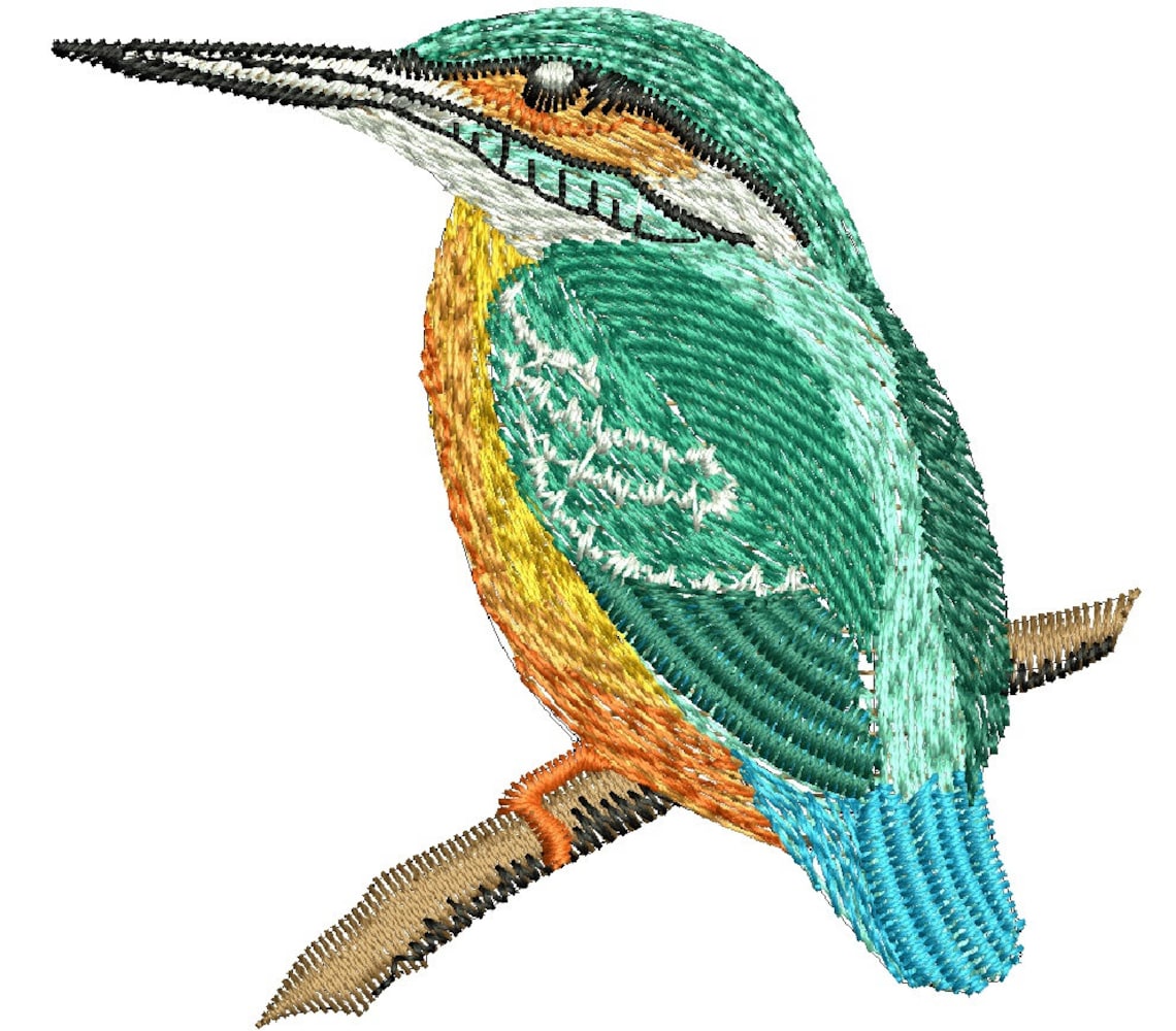 Kingfisher Machine Embroidery Design Tested - Etsy UK