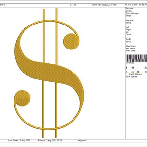 Dollar Sign Machine Embroidery Design , Instant Download - Etsy