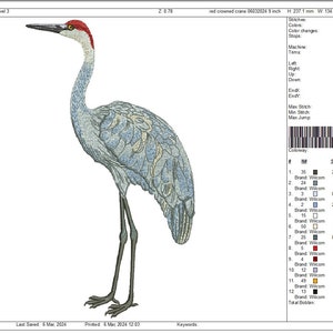Red-crowned Crane Machine Embroidery Design - Etsy