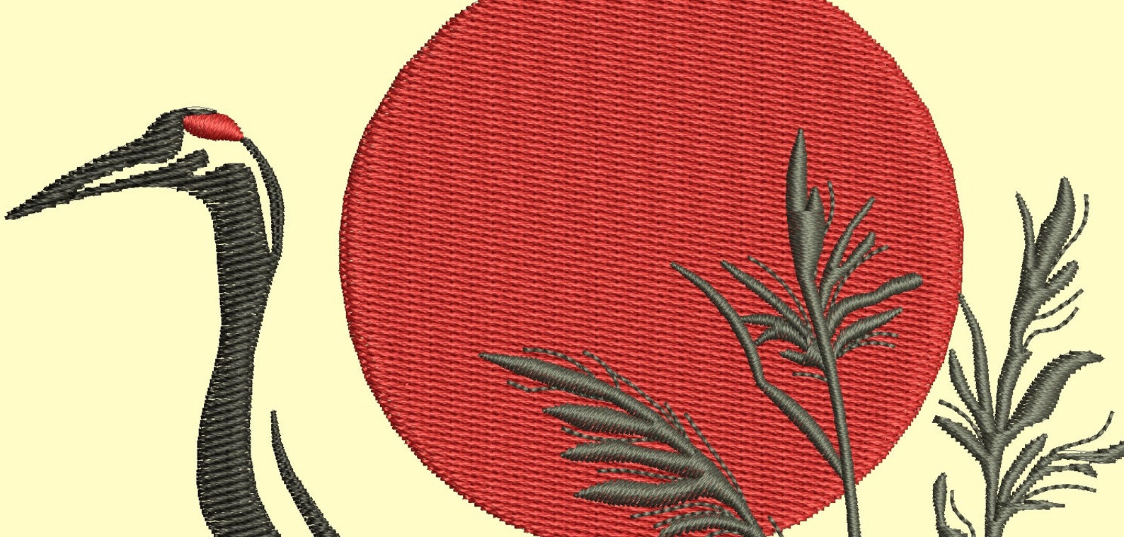 Crane 2 Big Sizes Embroidery Design - Etsy