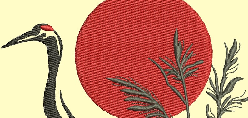 Crane 2 Big Sizes Embroidery Design - Etsy