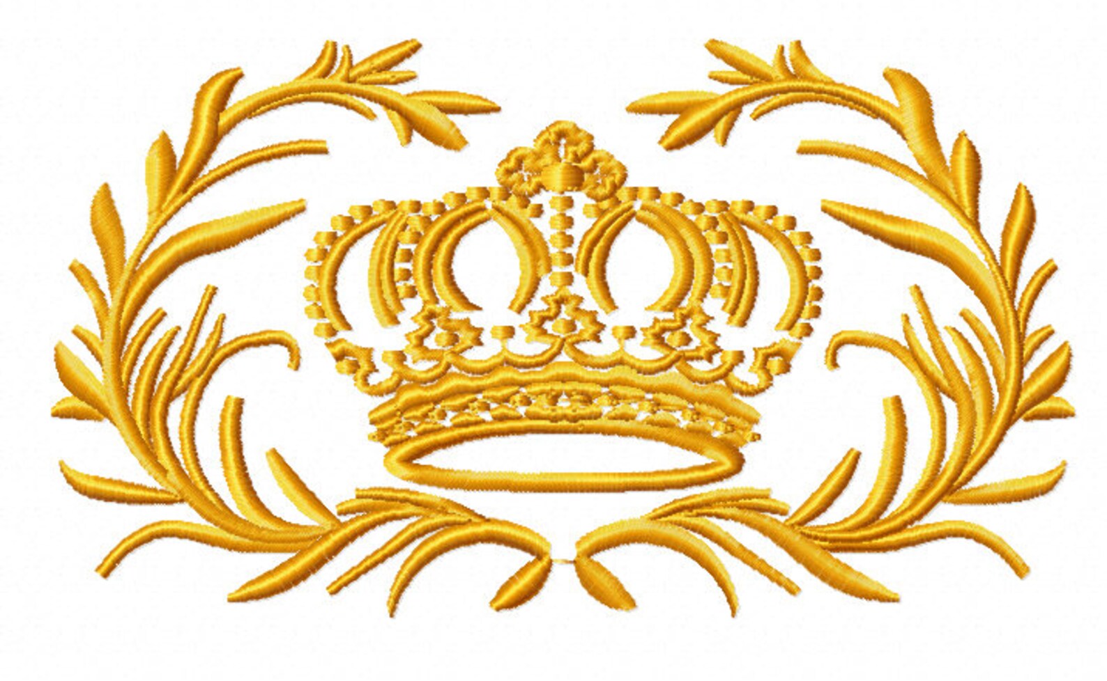 Crown and Golden Pattern Machine Embroidery Design - Etsy