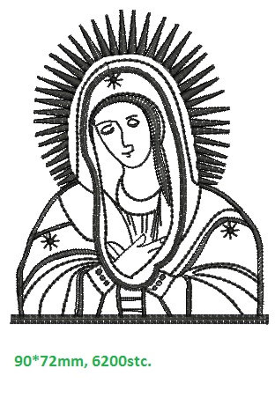 Mother of God Machine Embroidery Design - Etsy