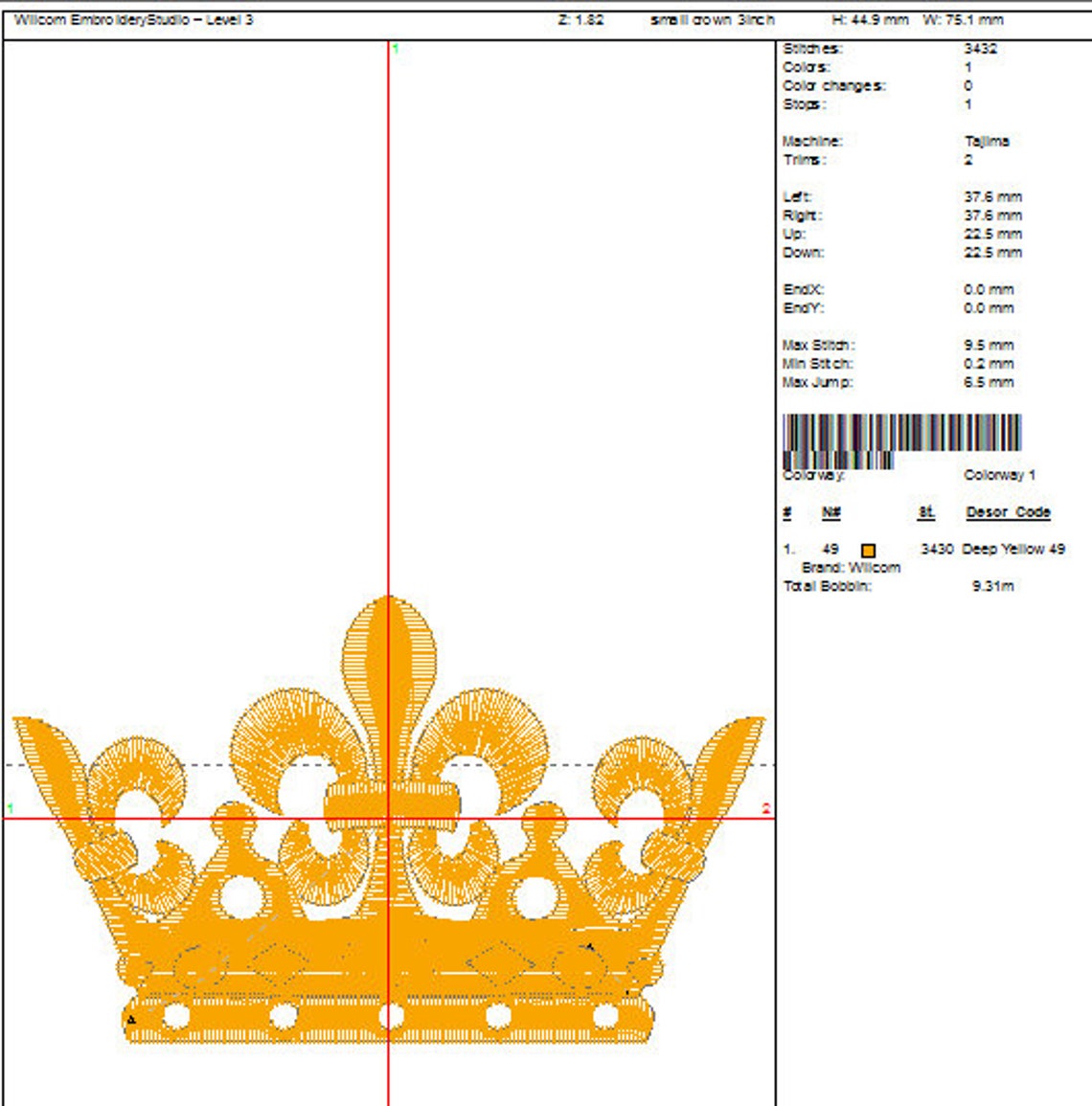 Small Crown Embroidery Design 4 Sizes Instantly Download - Etsy