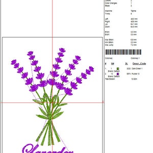 Lavender Embroidery - Machine Embroidery Design - Etsy