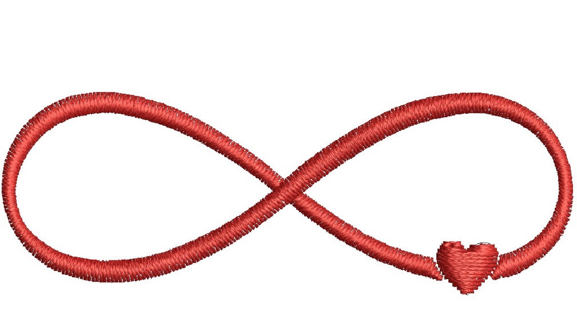 Infinity and Heart Machine Embroidery Design Three Sizes | Etsy