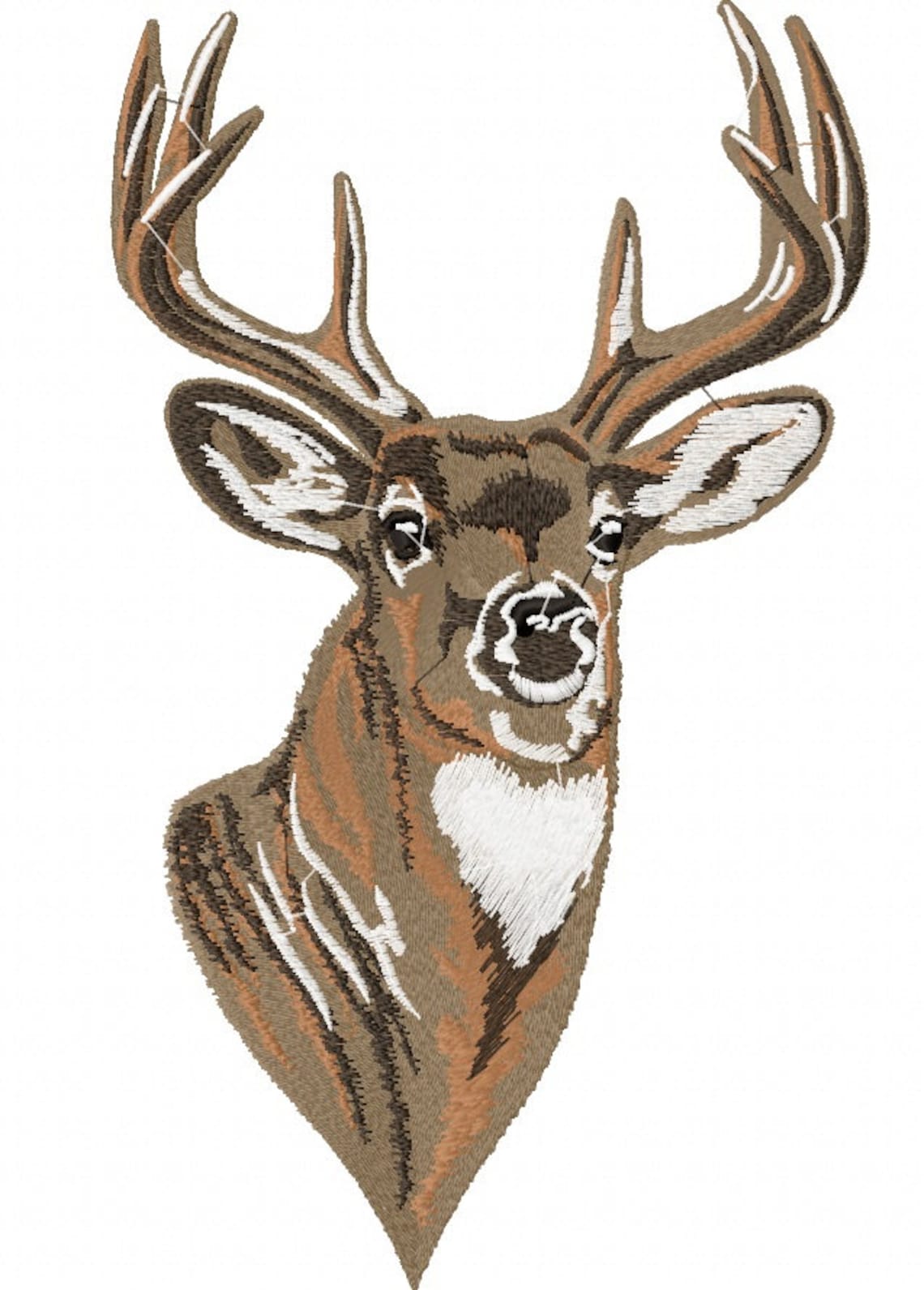 Whitetail Buck Deer Head Machine Embroidery Design Instant - Etsy