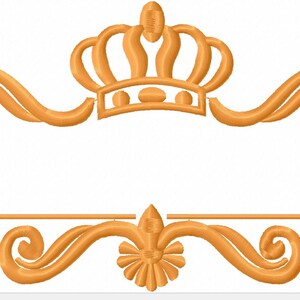 Crown and Baroque Border Machine Embroidery Design Instantly Download ...