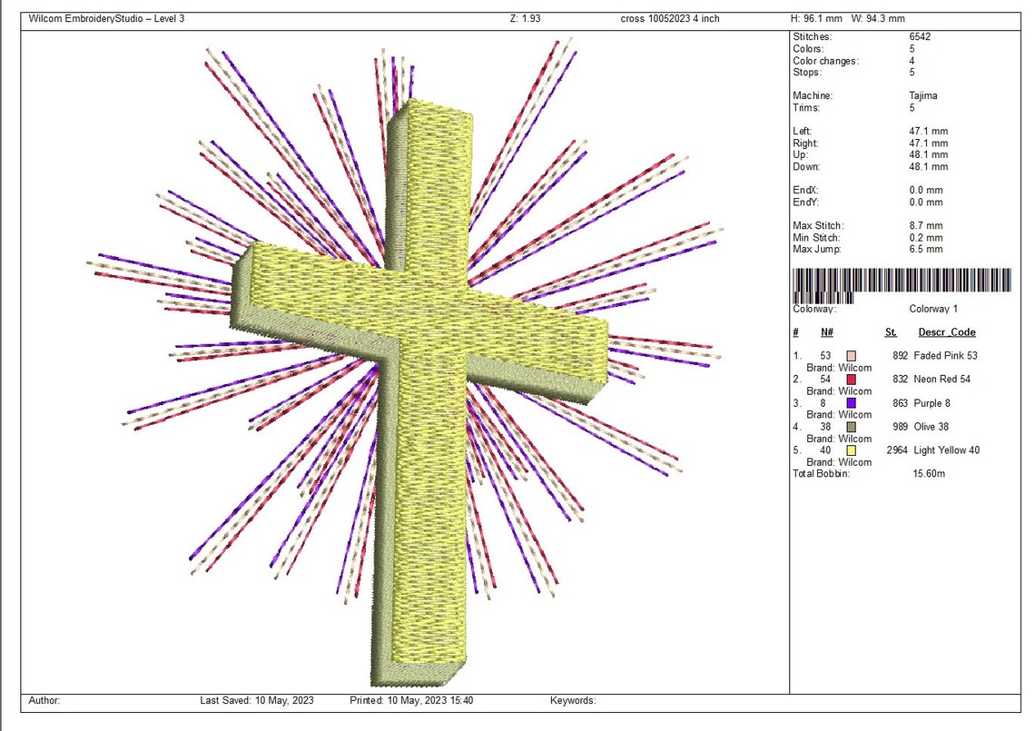 Cross Machine Embroidery Design Digital File - Etsy