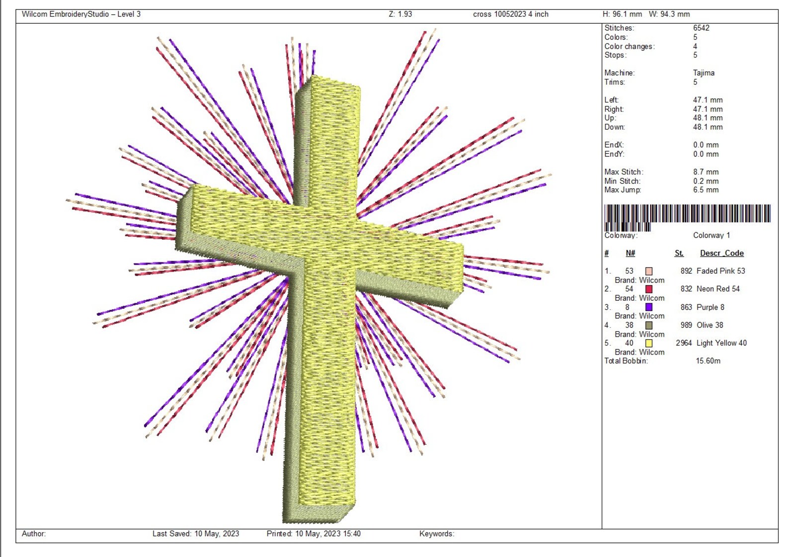 Cross Machine Embroidery Design Digital File - Etsy